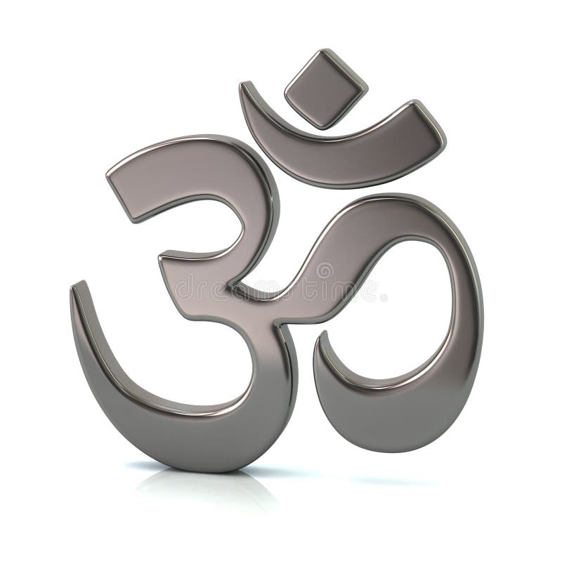 3D Silver Hinduism Symbol stock illustration. Illustration of metallic ...