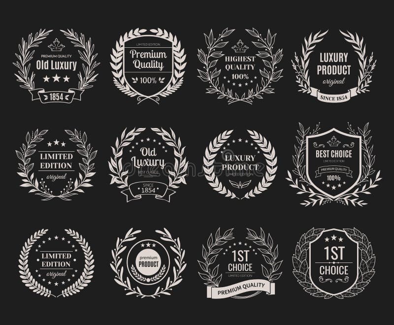 Silver Awards Emblems Realistic Set Stock Vector - Illustration of ...