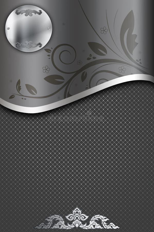 Silver Background with Decorative Patterns. Stock Illustration ...