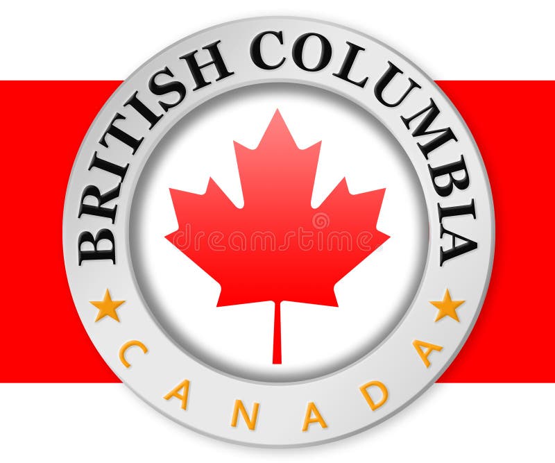 Silver Badge with British Columbia and Canada Flag Stock Illustration ...