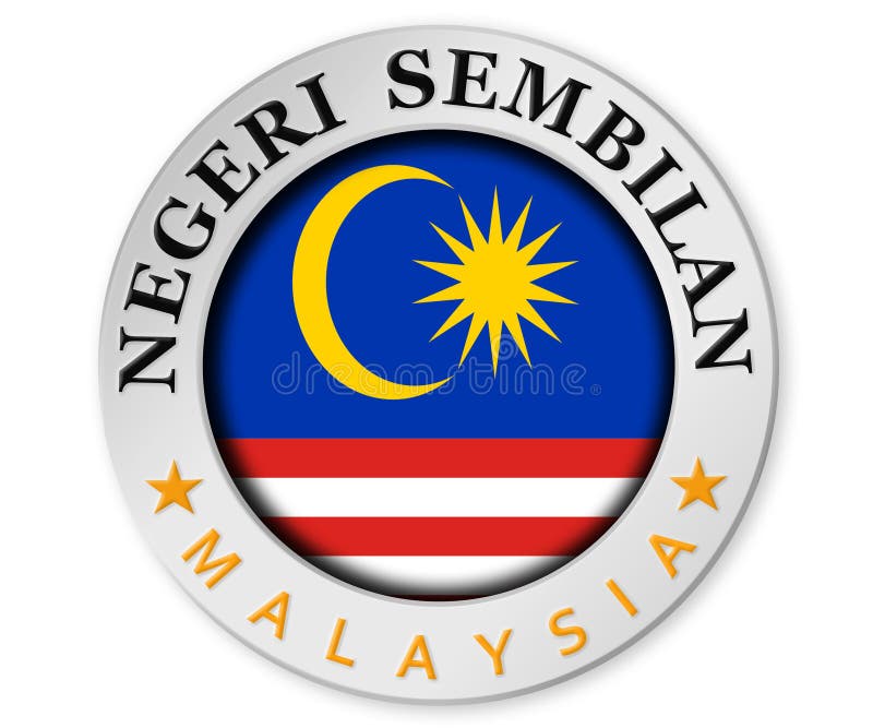 Silver Badge with Negeri Sembilan and Malaysia Flag Stock Illustration ...
