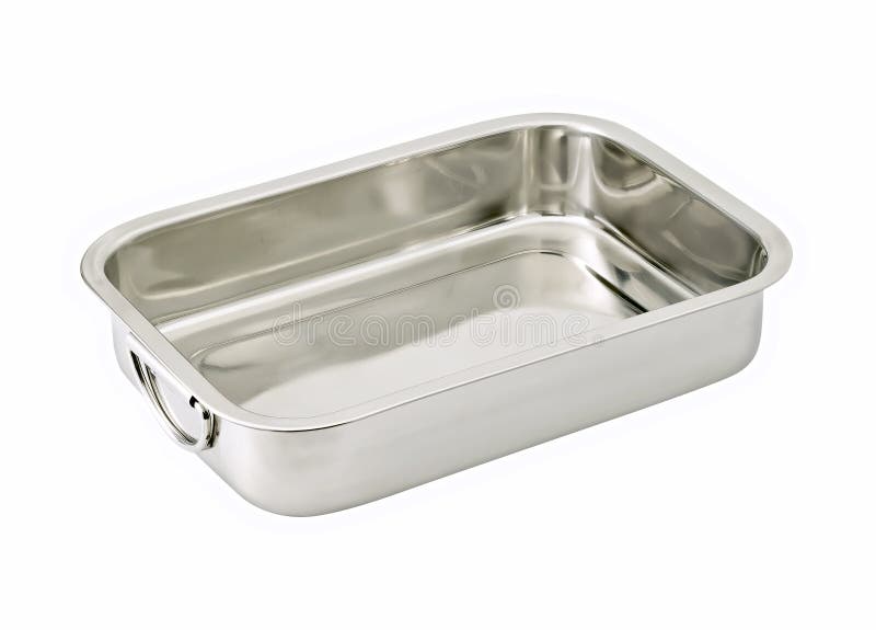 Silver Baking Dish Isolated on White Stock Image - Image of silver ...