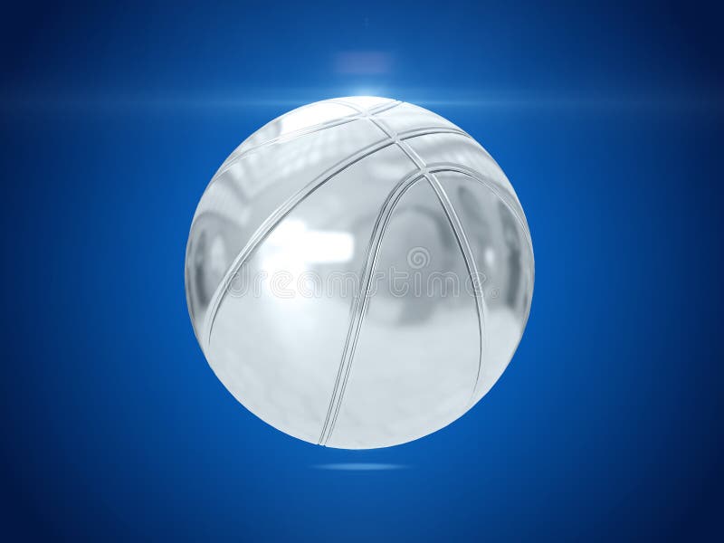 Silver ball. 3D rendering stock photo. Image of play - 77669972