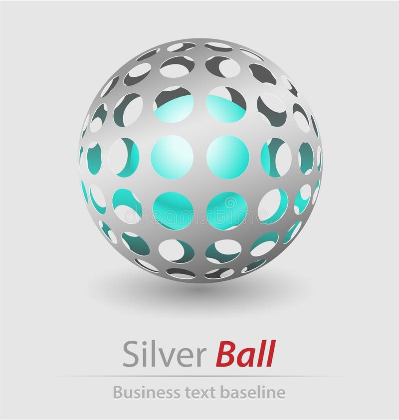 Silver ball elegant icon stock vector. Illustration of brand - 127464459