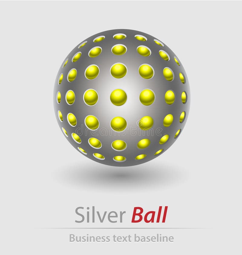 Silver ball elegant icon stock vector. Illustration of brushed - 127464595