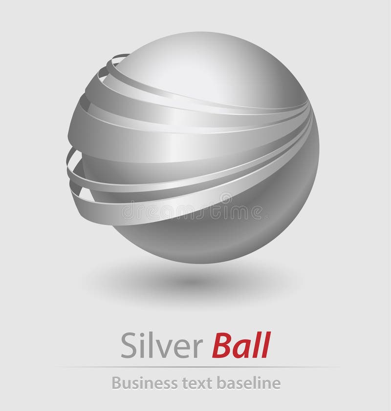 Silver Ball Elegant Vector Logo/icon Stock Vector - Illustration of ...
