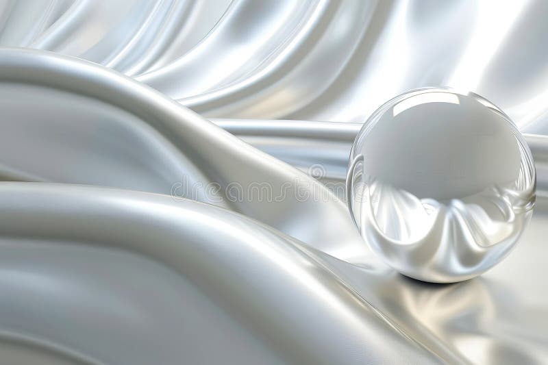 A Silver Ball on a Silky Surface Stock Photo - Image of silk, silver ...