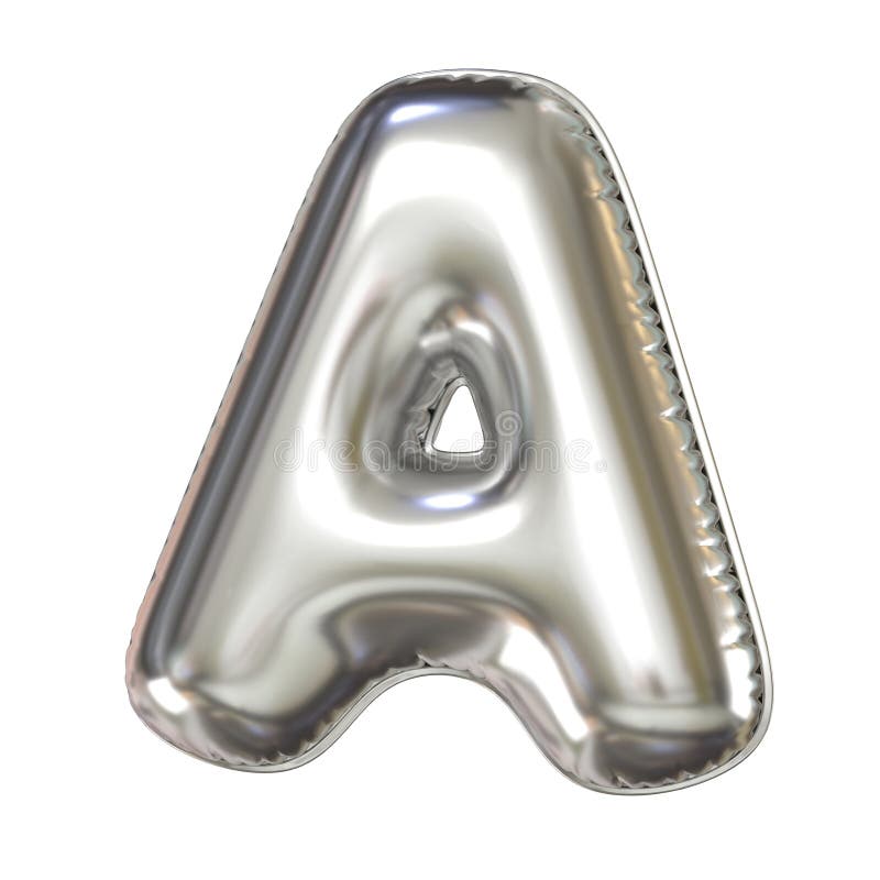 Silver Balloon Font 3d Rendering, Letter a Stock Illustration ...