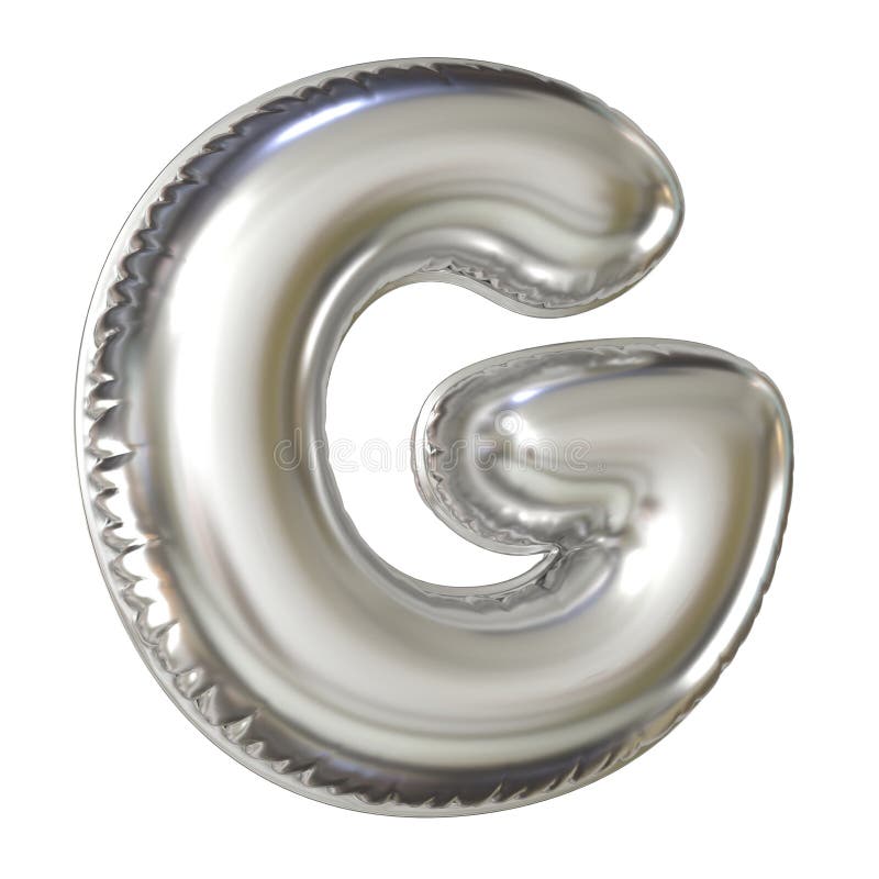 Silver Balloon Font 3d Rendering, Letter G Stock Illustration ...