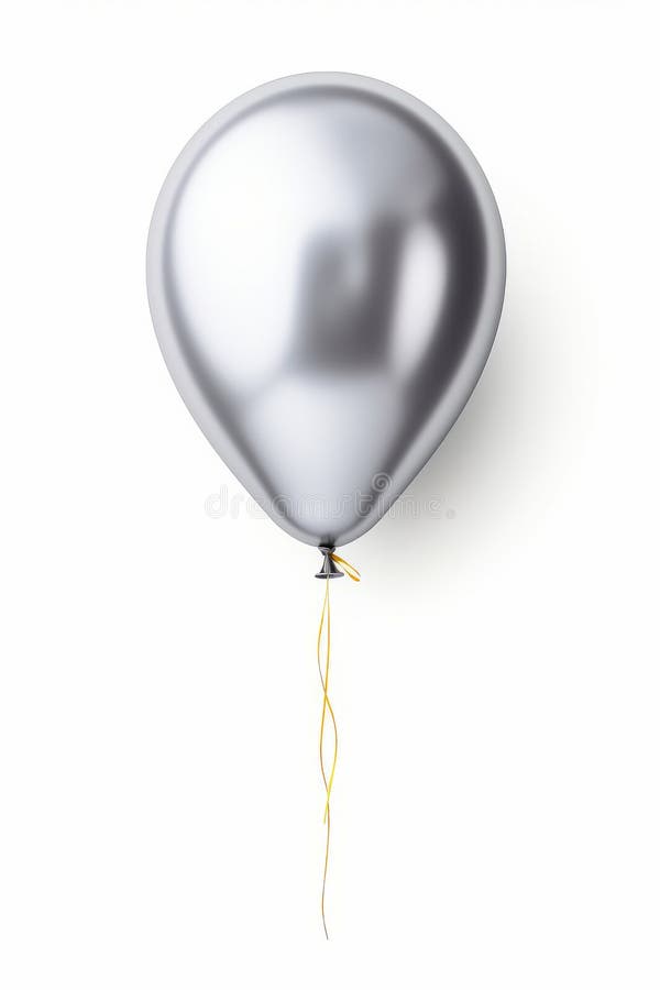 Silver Balloon with String Attached To it S End. Generative AI Stock ...