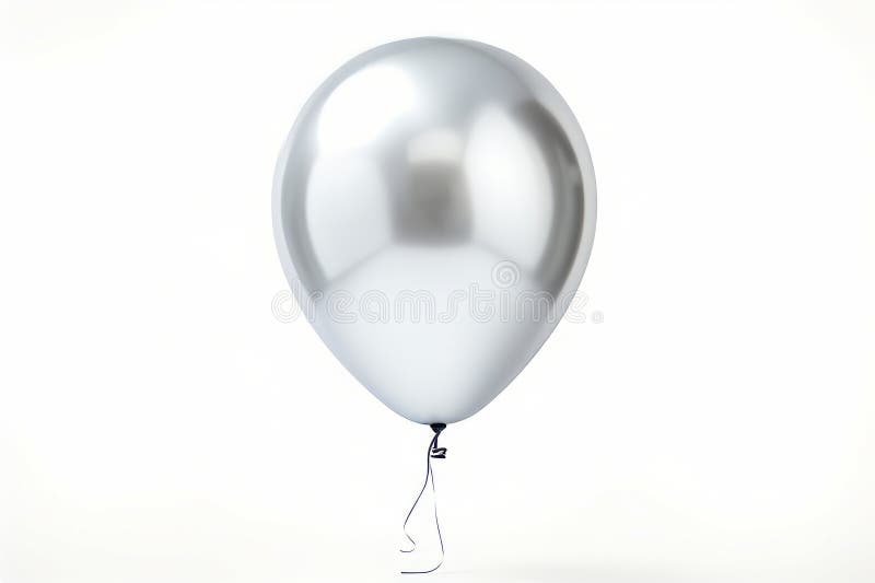 Silver Balloon with String Attached To it S End. Generative AI Stock ...