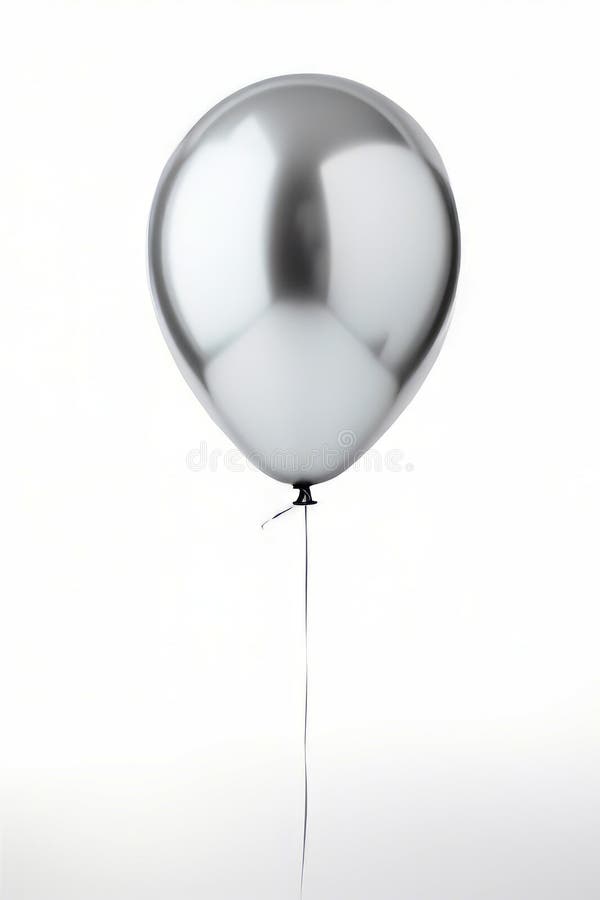 Silver Balloon with String Attached To it S End. Generative AI Stock ...