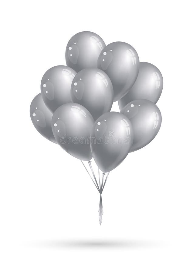 Silver Balloons Stock Illustrations – 4,381 Silver Balloons Stock ...