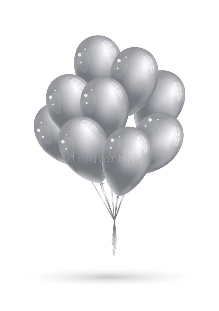 Silver Balloons Stock Illustrations – 12,402 Silver Balloons Stock ...