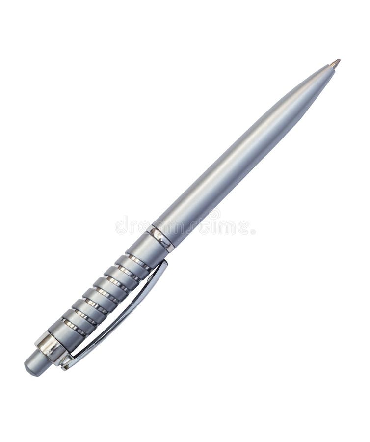 Silver Ballpoint Pen stock photo. Image of education - 30563168