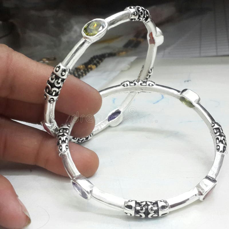 Silver Bangle stock image. Image of education, silver - 80142059