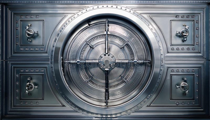 Silver bank vault front stock illustration. Illustration of investment ...