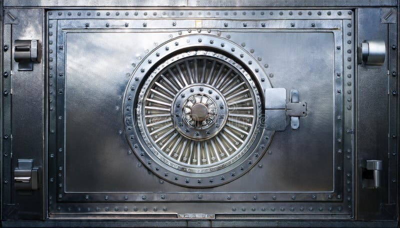 Silver bank vault front stock illustration. Illustration of financial ...