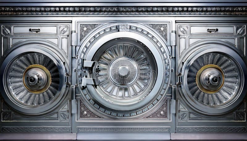 Silver bank vault front stock illustration. Illustration of clarity ...