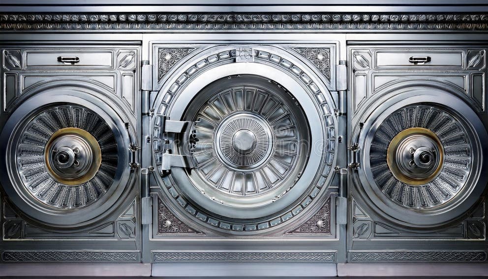 Silver bank vault front stock illustration. Illustration of clarity ...