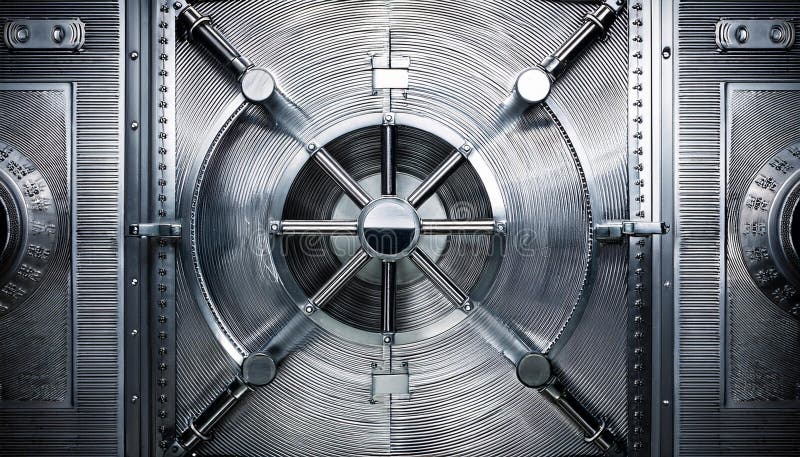 Silver bank vault front stock photo. Image of bold, environment - 341775562