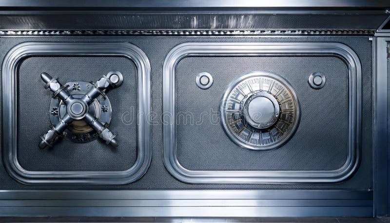 Silver bank vault front stock illustration. Illustration of functional ...