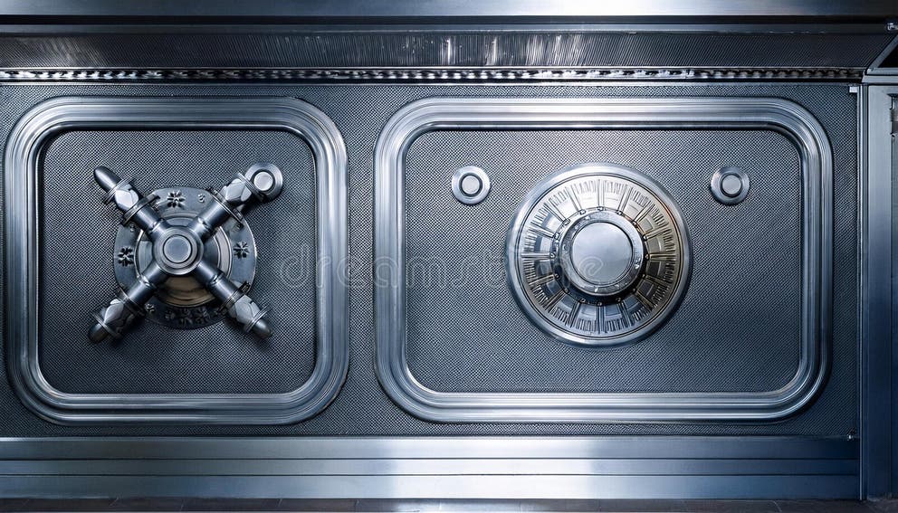 Silver bank vault front stock illustration. Illustration of functional ...
