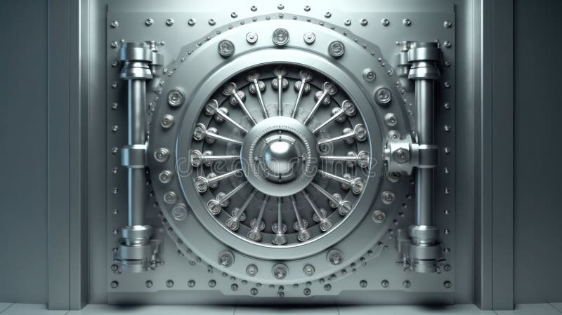 Silver bank vault front stock illustration. Illustration of safe ...