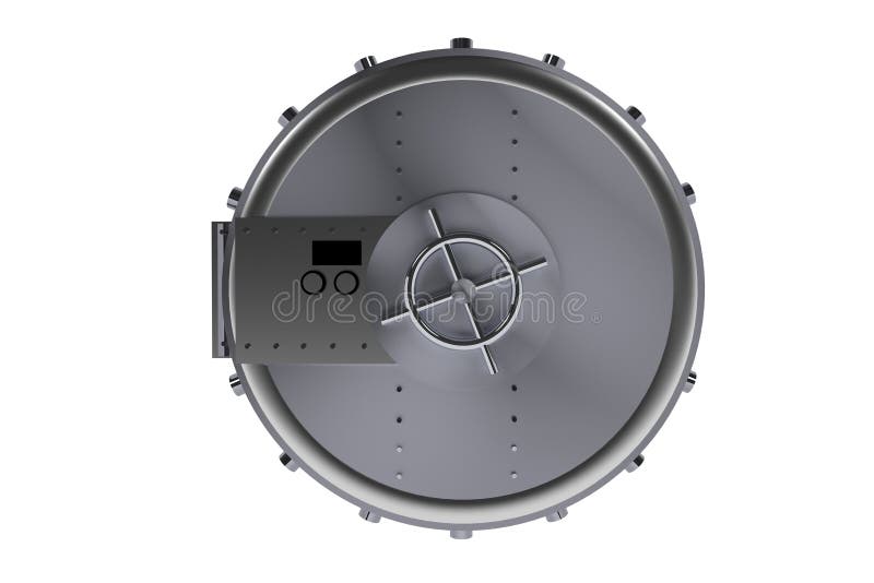 Silver Bank Vault Isolated stock illustration. Illustration of bank ...