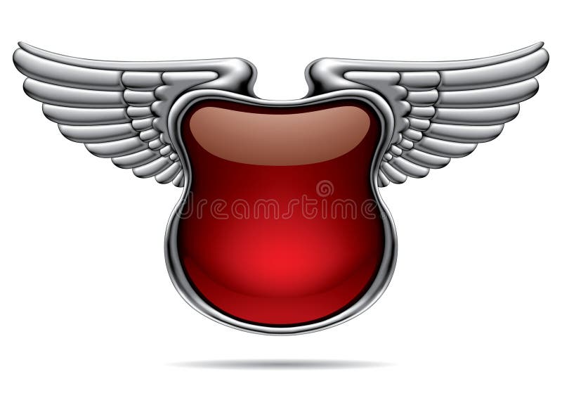 Silver banner with wings stock vector. Illustration of reflective - 9268931