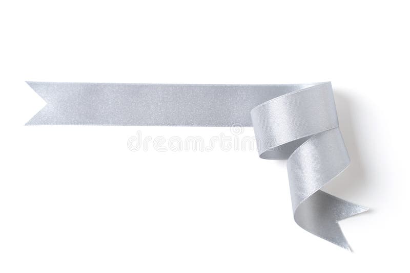 Silver Banners Ribbons Label on White Stock Image - Image of merry ...