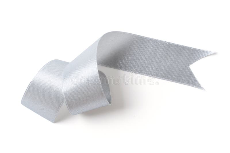Silver Banners Ribbons Label on White Stock Photo - Image of paper ...