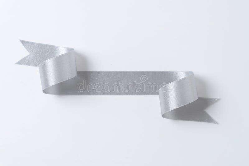 Silver Banners Ribbons Label on White Stock Photo - Image of merry ...