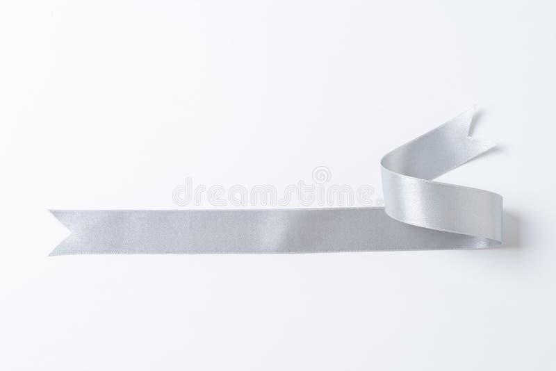 Silver Banners Ribbons Label on White Stock Image - Image of scroll ...