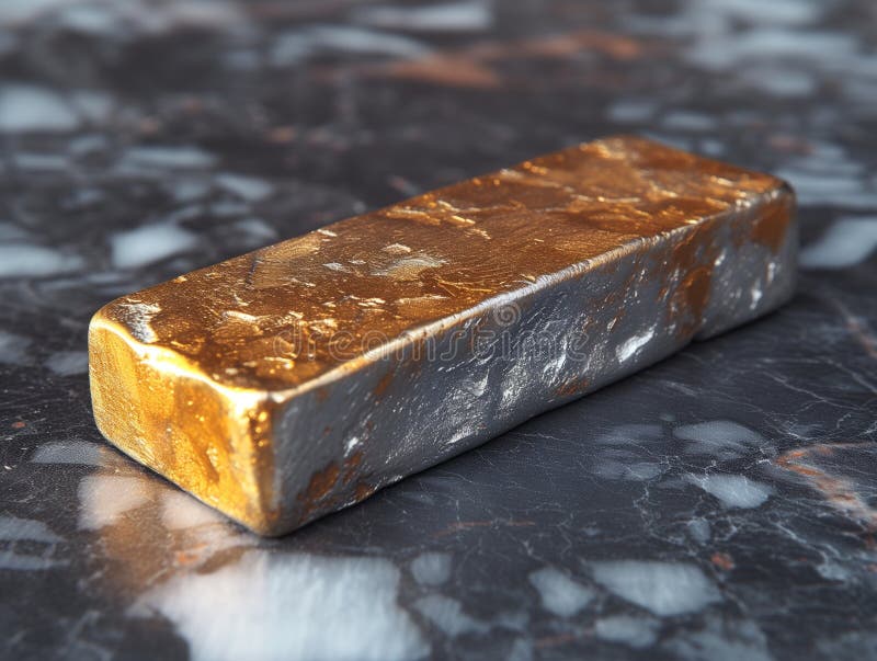 Silver Bar Closeup Stone Background Stock Illustration - Illustration ...