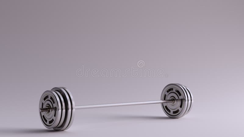 Silver Barbell with 2 Weights on Each En4 Stock Illustration ...