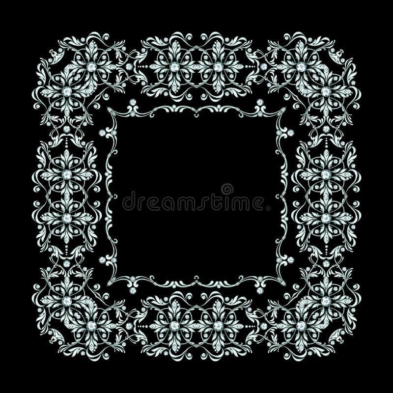 Silver baroque frame stock illustration. Illustration of chic - 140950385