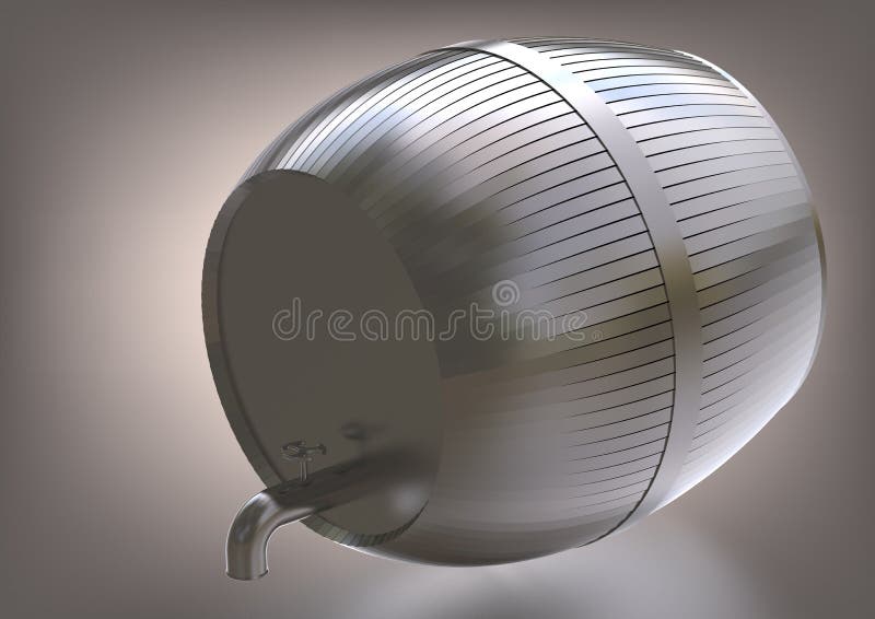 A silver barrel on a gray stock illustration. Illustration of texture ...