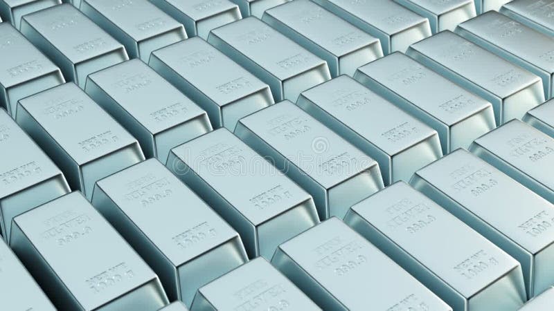 Silver Bars, Loop Animation. Silver Ingots Background Stock Video ...