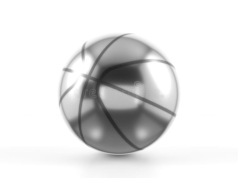 Silver basketball ball stock illustration. Illustration of render ...