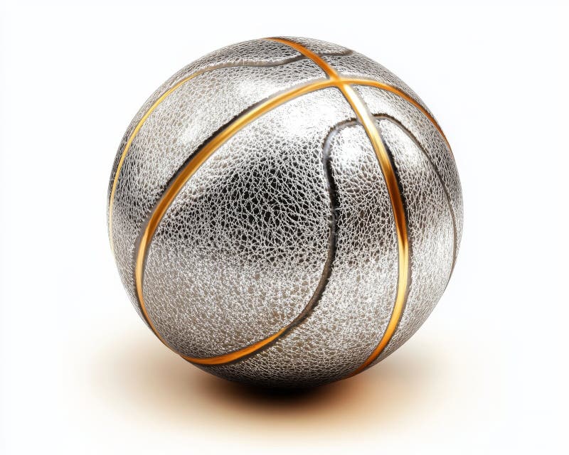 A Silver Basketball with a Distinctive Texture Highlights Its Elegant ...