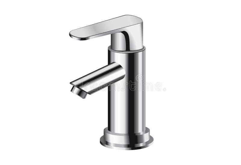 Silver bathroom faucet. stock vector. Illustration of hydrant - 78417440