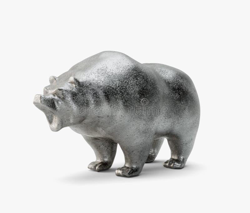 Silver Bear Token Statuette Stock Illustration - Illustration of ...