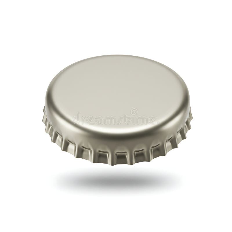 A Silver Beer Bottle Cap Mockup with Shadow Stock Illustration ...