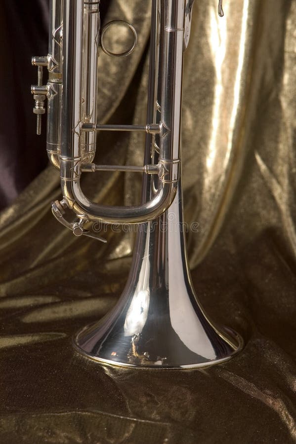 Silver trumpet on Black stock image. Image of trumpet, entertain - 5997