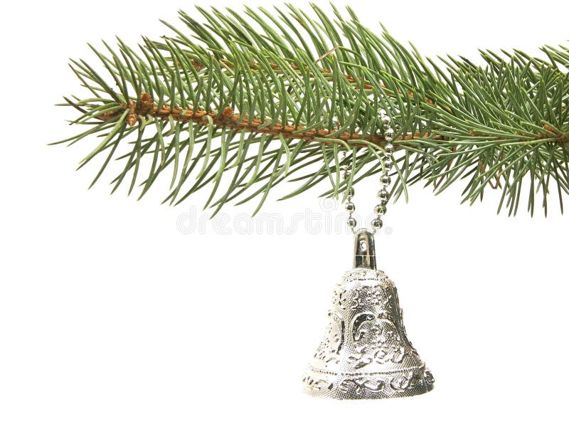 Silver bell decoration stock photo. Image of spruce, closeup - 336644