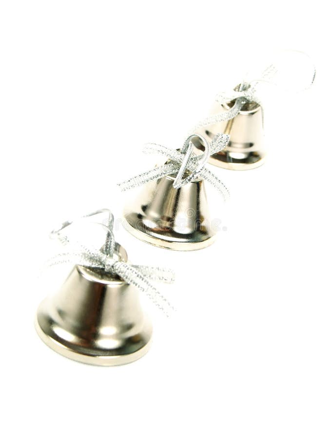 Nice Silver Christmas Decoration Bells Stock Photo - Image of bright ...