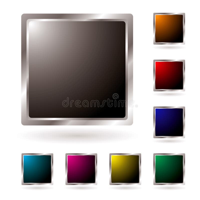 Silver Square Metal Background Stock Vector - Illustration of ...