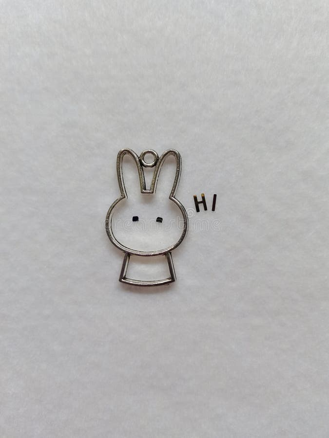 Silver Bezel Rabbit Shape and Decorative Alphabet & X22;hi& X22; Stock ...