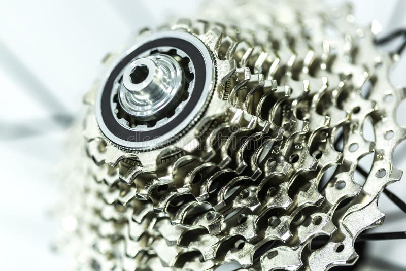 Silver Bicycle Speed Change Gear Closeup Macro View Stock Image - Image ...